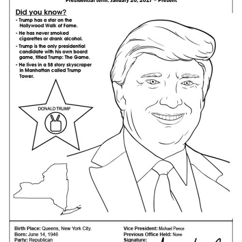 President Donald Trump - VP Mike Pence Coloring Book 8.5 x 11