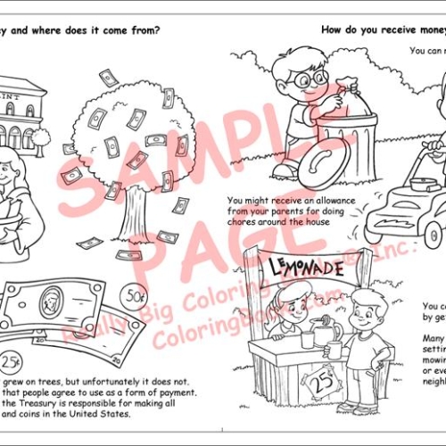 Kid's Book of Money Coloring Book 17 x 11