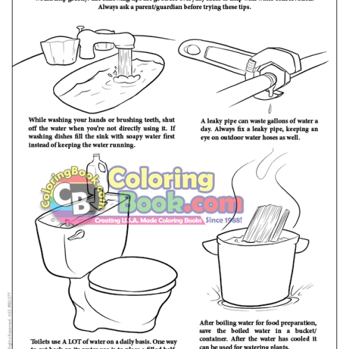 Water Conservation Imprintable Coloring and Activity Book