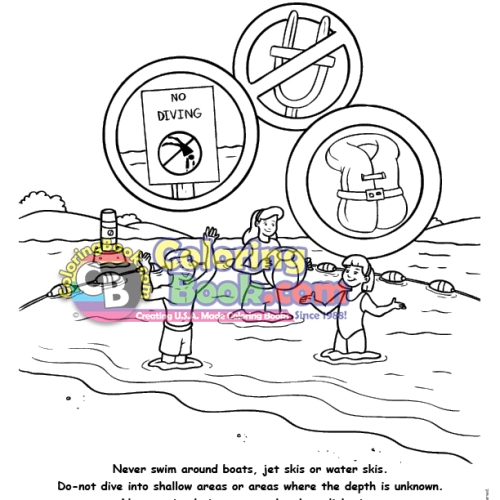 Water Safety Imprintable Coloring and Activity Book